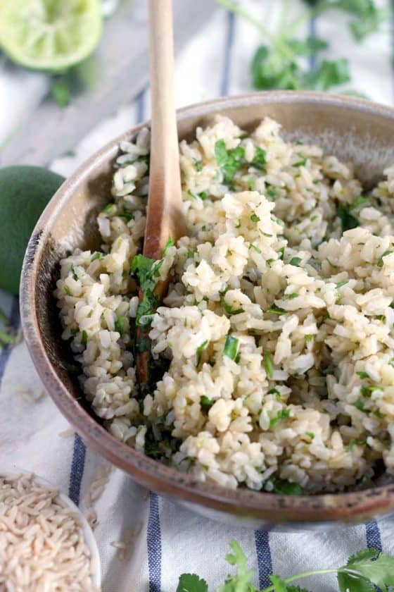 Cilantro Lime Brown Rice (Chipotle copycat!)