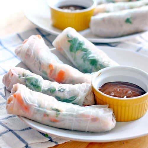 Vietnamese Shrimp Spring Rolls with Spicy Hoisin Peanut Sauce (Vegan ...