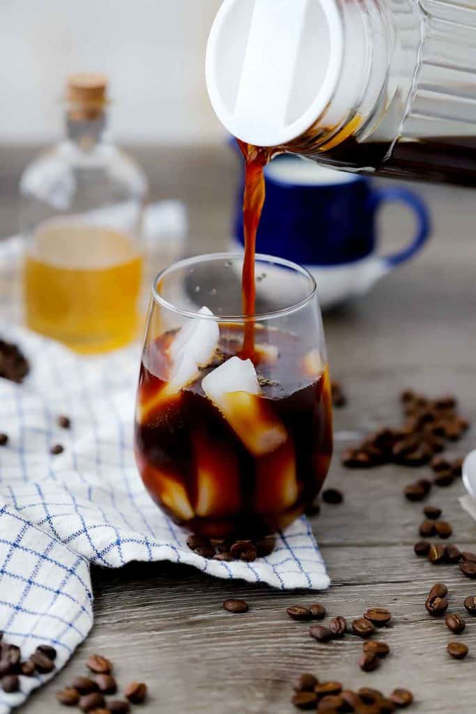 Cold Brew Iced Coffee with Honey and Milk - Bowl of Delicious
