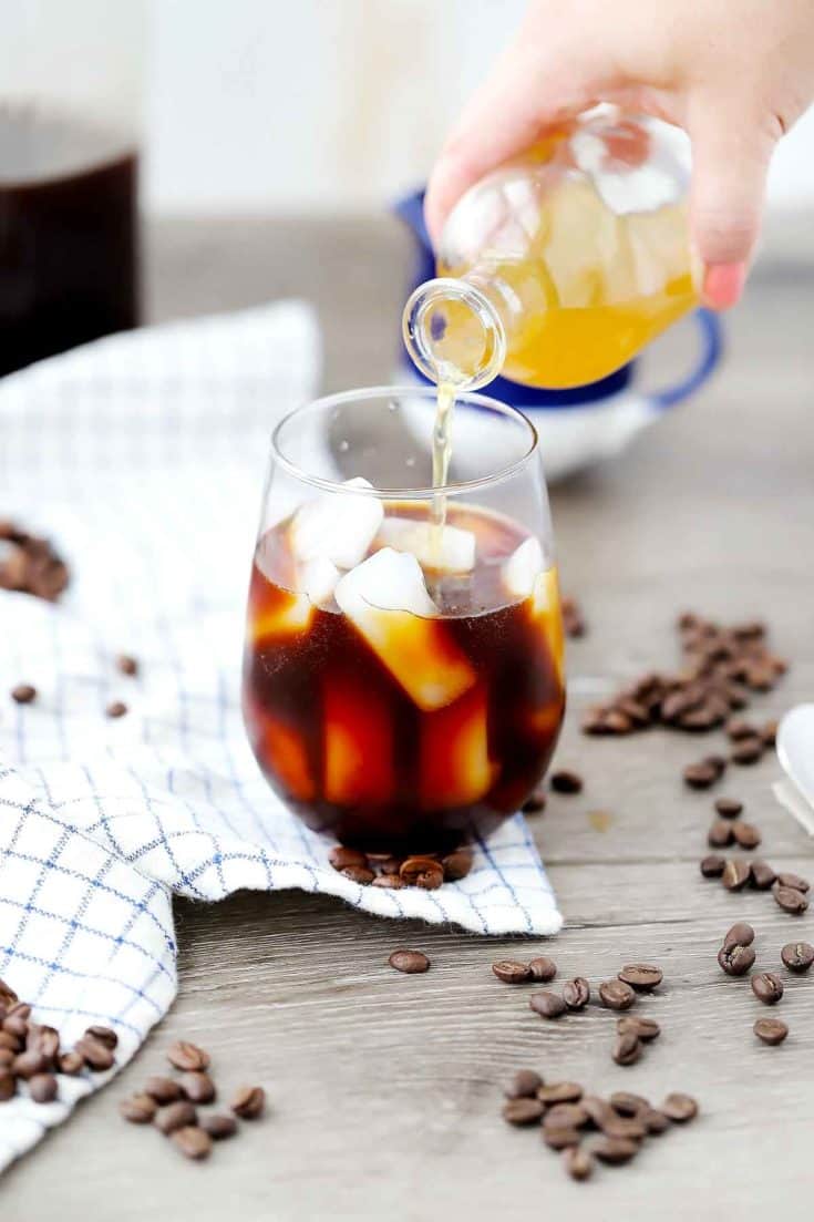 Cold Brew Iced Coffee with Honey and Milk - Bowl of Delicious