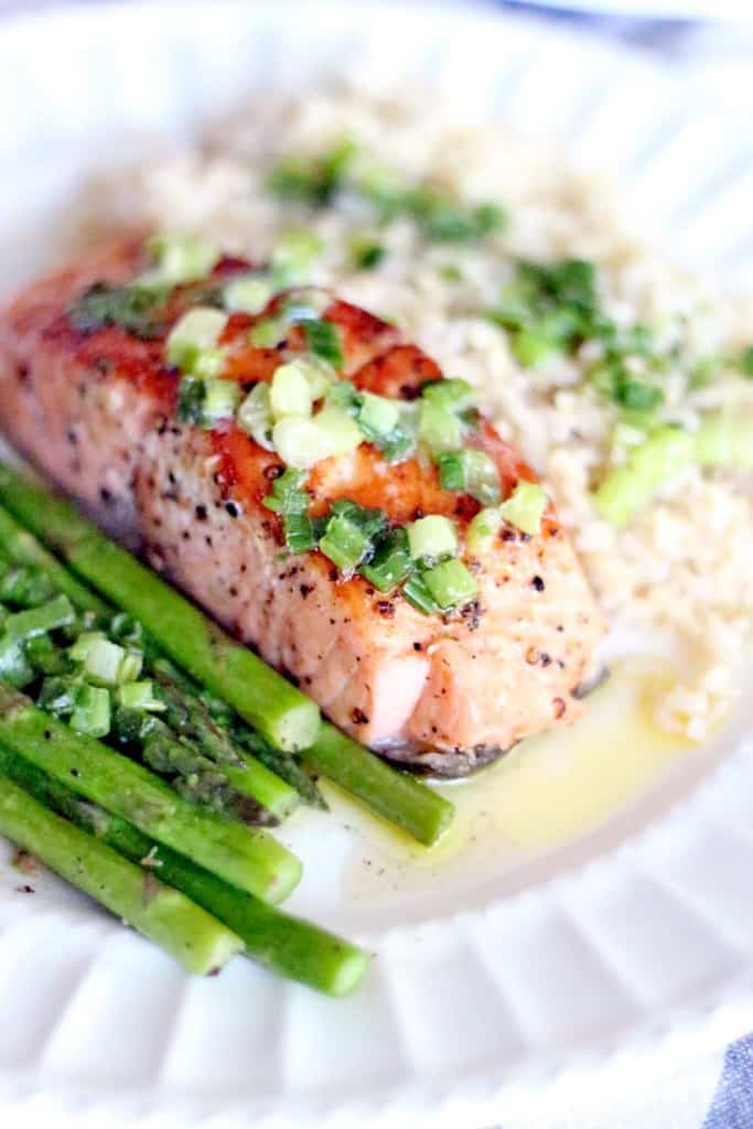 Seared Salmon with Scallion Butter