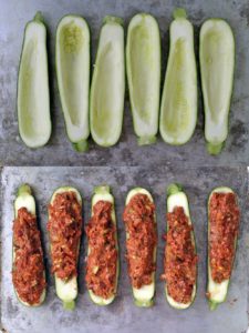 Paleo Greek Stuffed Zucchini Boats - Bowl of Delicious