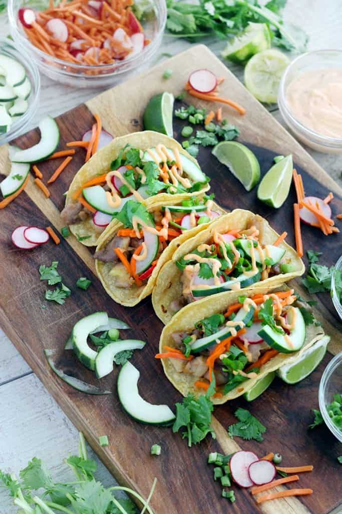 Chicken Banh Mi Tacos - Bowl of Delicious