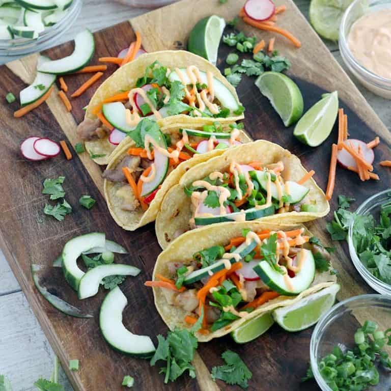 Chicken Banh Mi Tacos - Bowl of Delicious