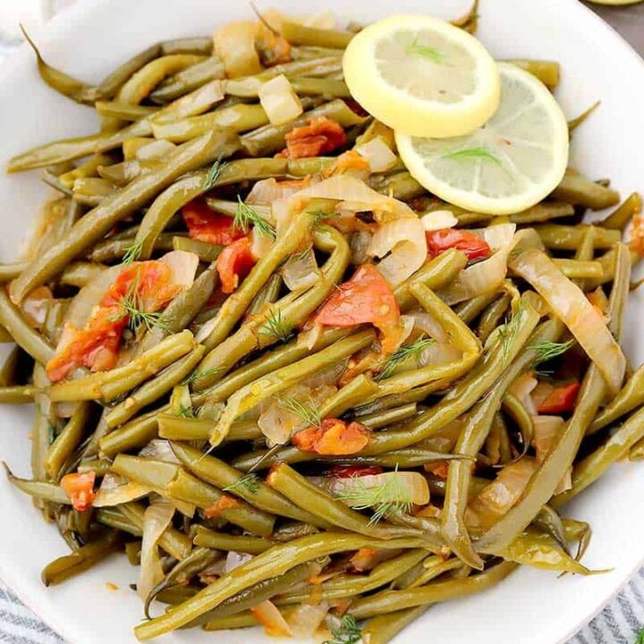 Greek Green Beans (Fasolakia) - Bowl of Delicious