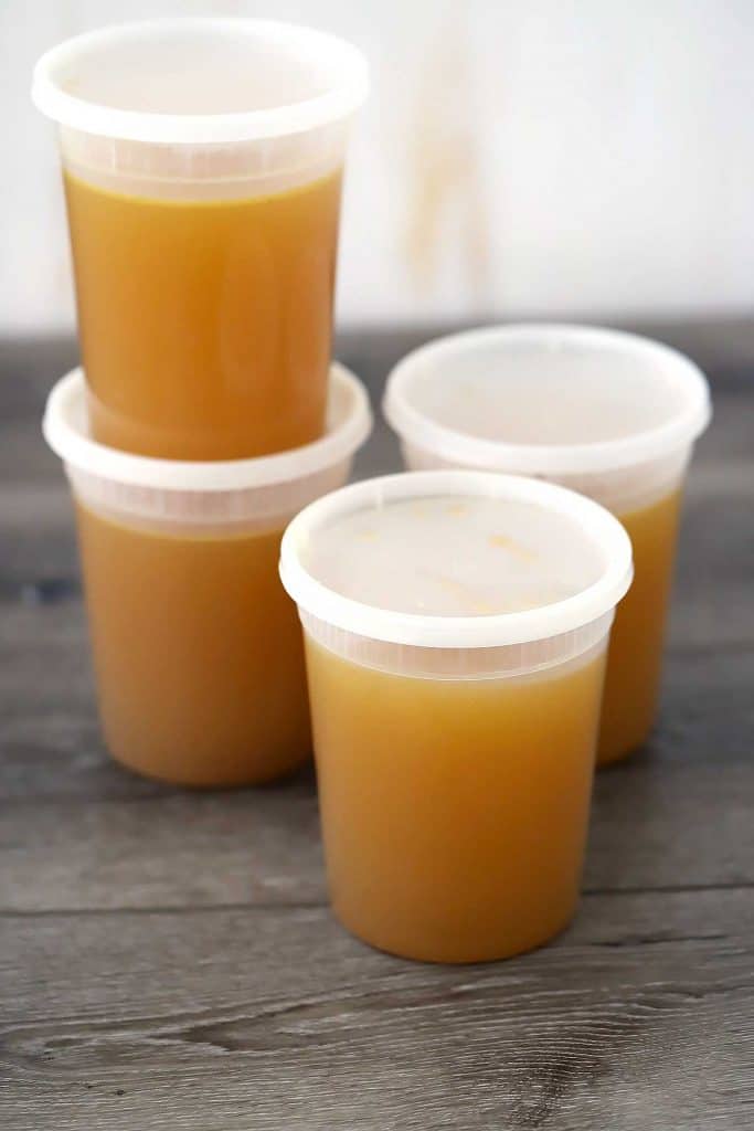 How to make Homemade Chicken Stock from Freezer Scraps - Bowl of Delicious