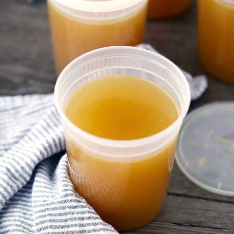 How to make Homemade Chicken Stock from Freezer Scraps - Bowl of Delicious