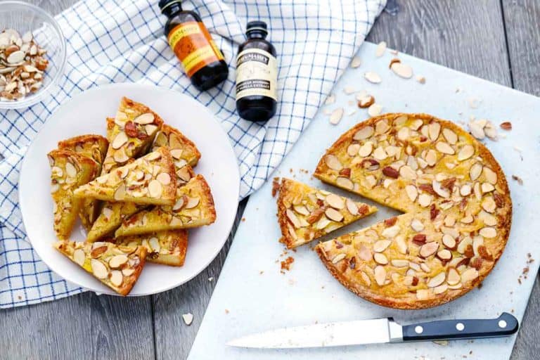 Dutch Butter Cake (Boterkoek) with Almonds - Bowl of Delicious