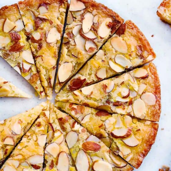 Dutch Butter Cake (Boterkoek) with Almonds - Bowl of Delicious