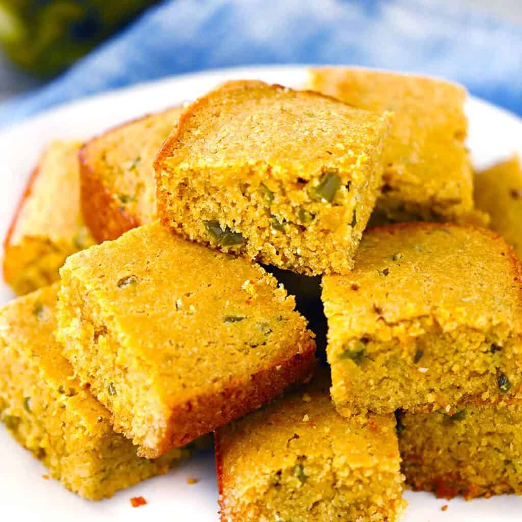 Jalapeño Cornbread (made with pickled jalapeños) - Bowl of Delicious