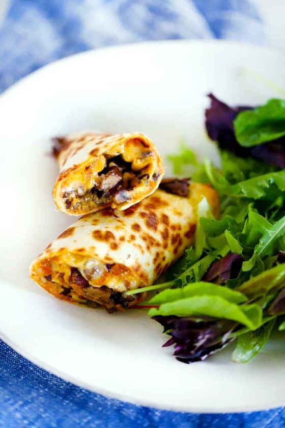 Tortilla Egg Wraps with Mushrooms and Olives - Bowl of Delicious