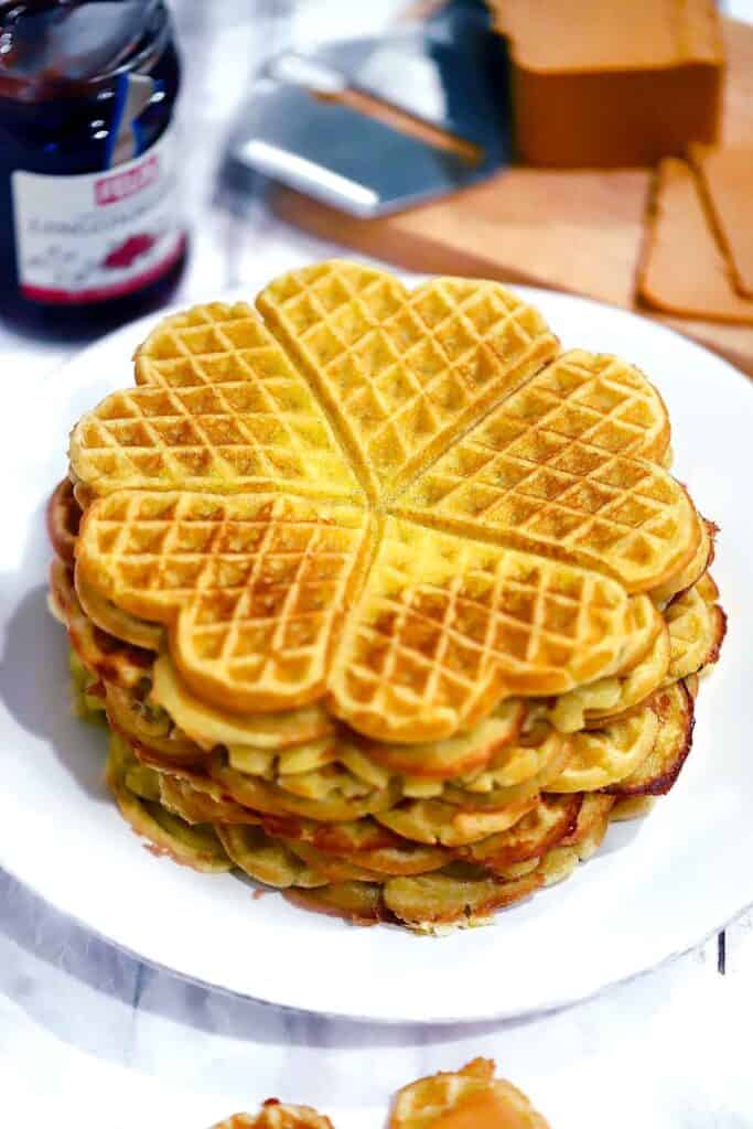Norwegian Heart Waffles (Vafler) - Bowl of Delicious