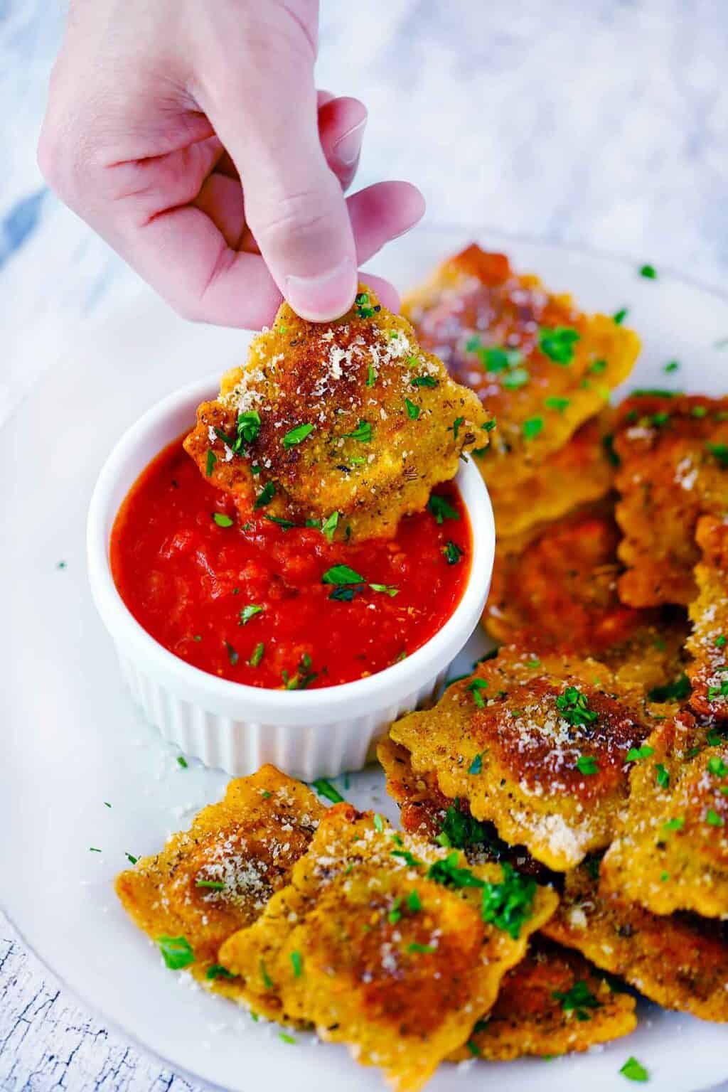 Toasted Ravioli (Pan Fried or Baked) - Bowl of Delicious