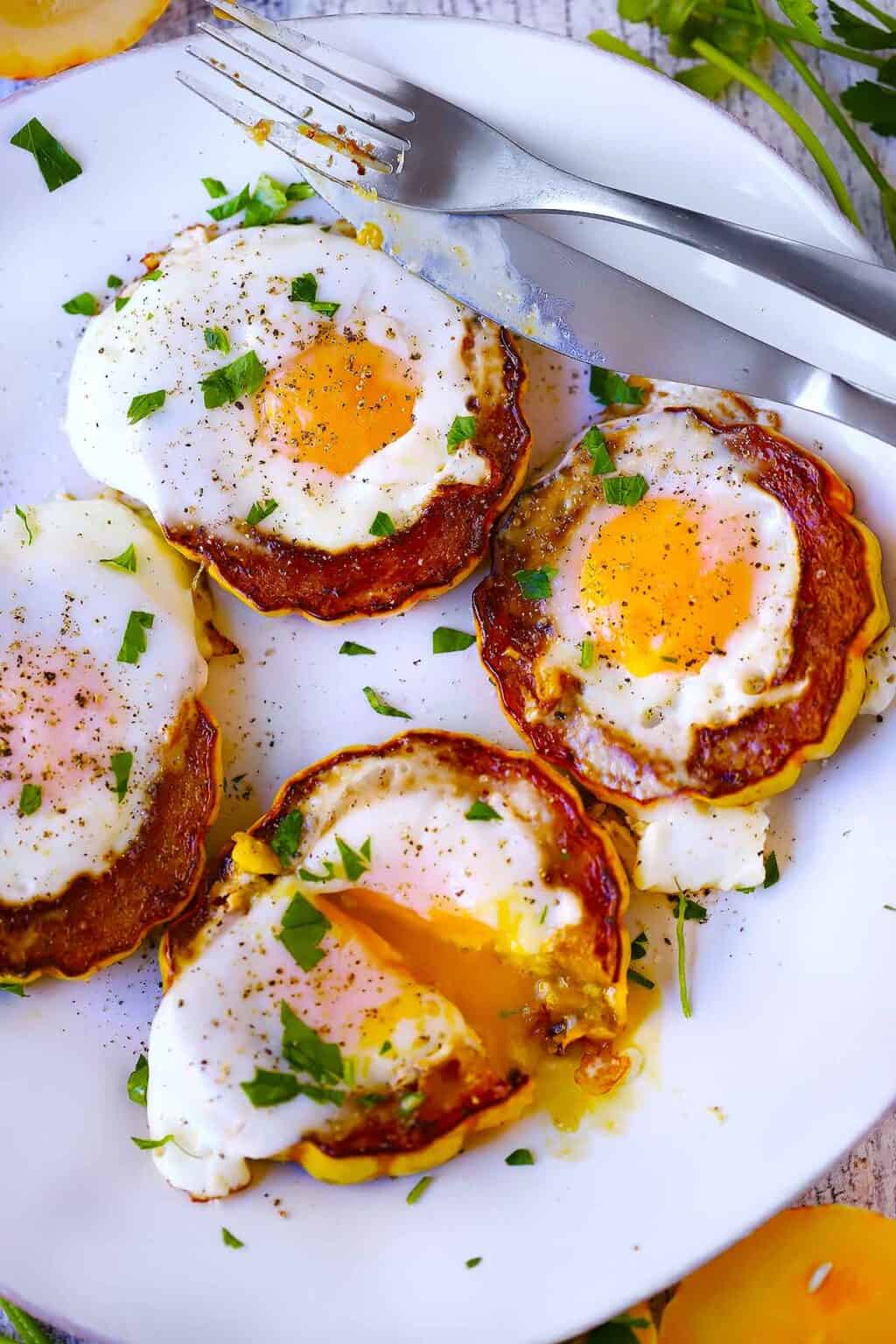 Delicata Squash Egg Cups (egg-in-a-hole) - Bowl of Delicious