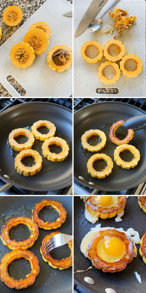 Delicata Squash Egg Cups (egg-in-a-hole) - Bowl of Delicious