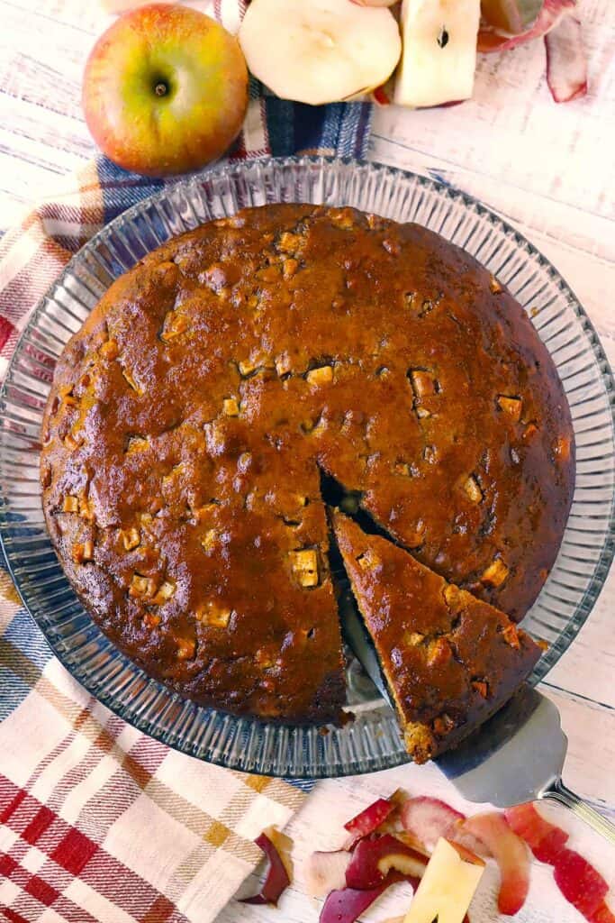 Spiced Apple Cake with Cider Honey Glaze - Bowl of Delicious