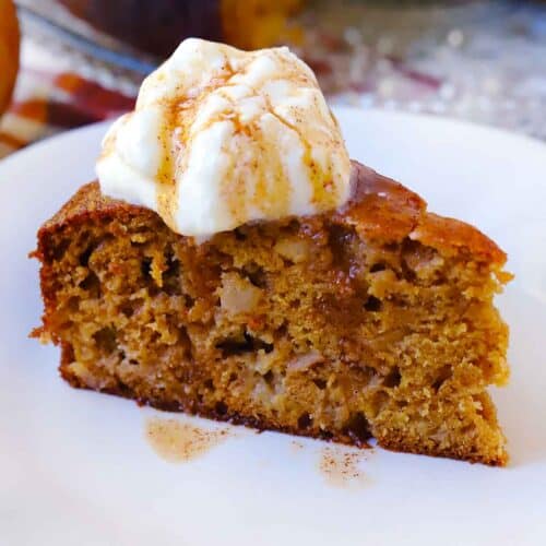 Spiced Apple Cake with Cider Honey Glaze - Bowl of Delicious