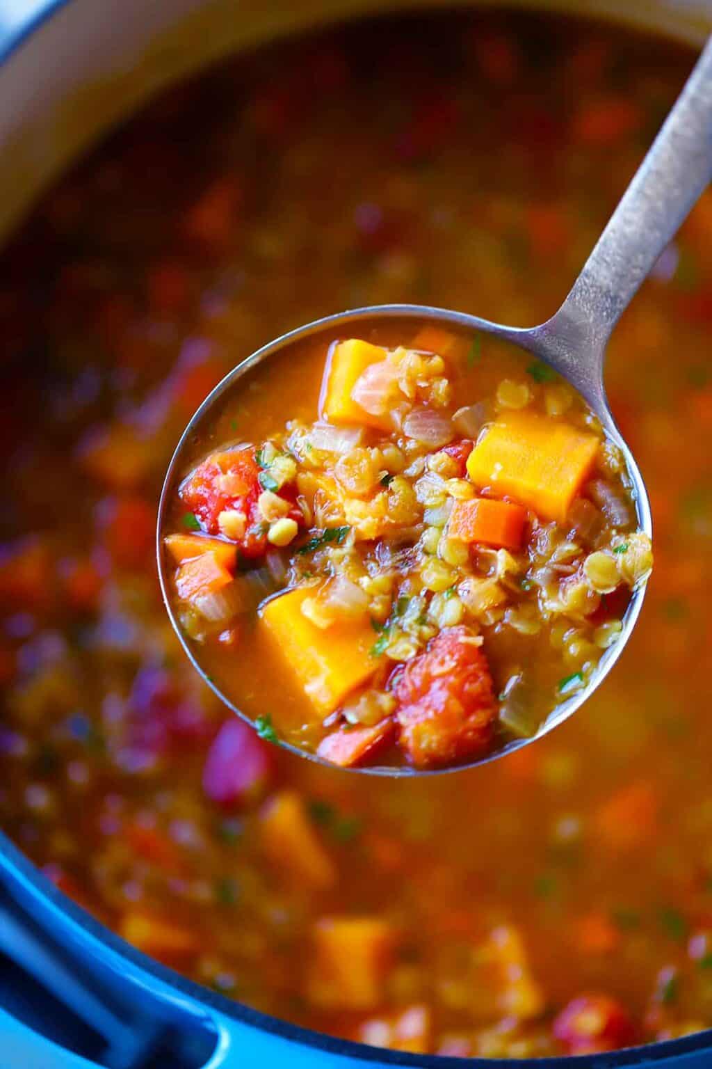 Red Lentil Soup with Vegetables and Herbs