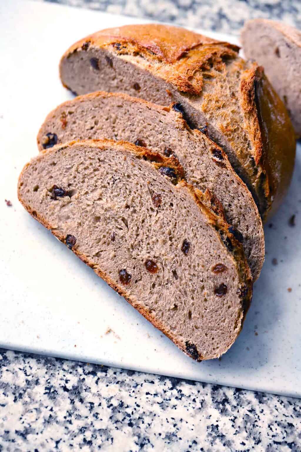 No Knead Cinnamon Raisin Bread (Dutch Oven) - Bowl of Delicious