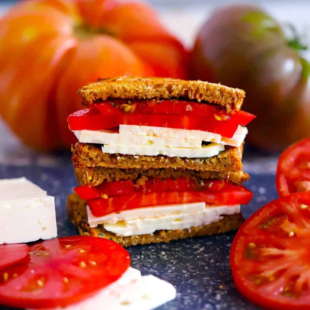 Greek Feta and Tomato Sandwich - Bowl of Delicious