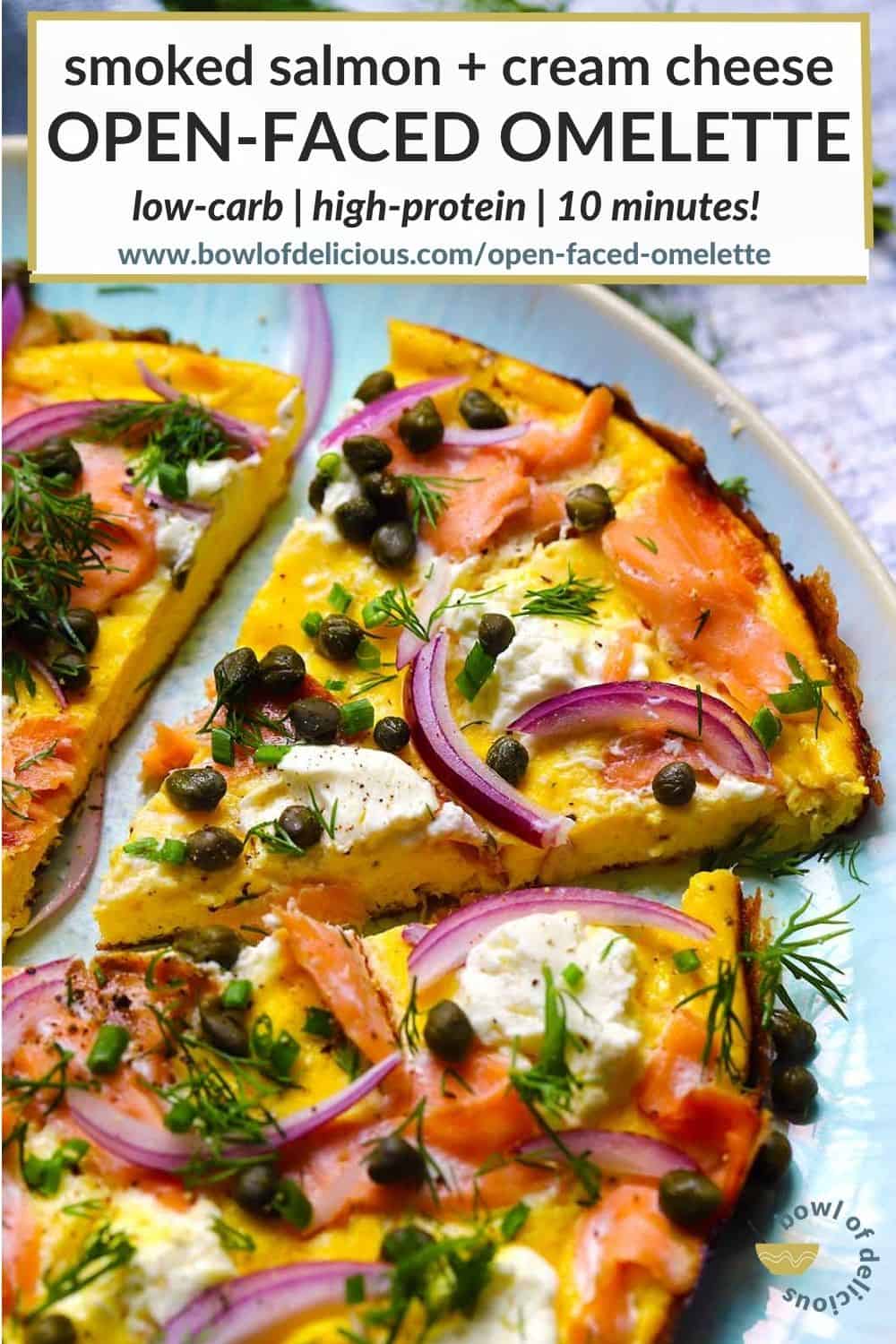 Open-Faced Omelette with Smoked Salmon and Cream Cheese - Bowl of Delicious